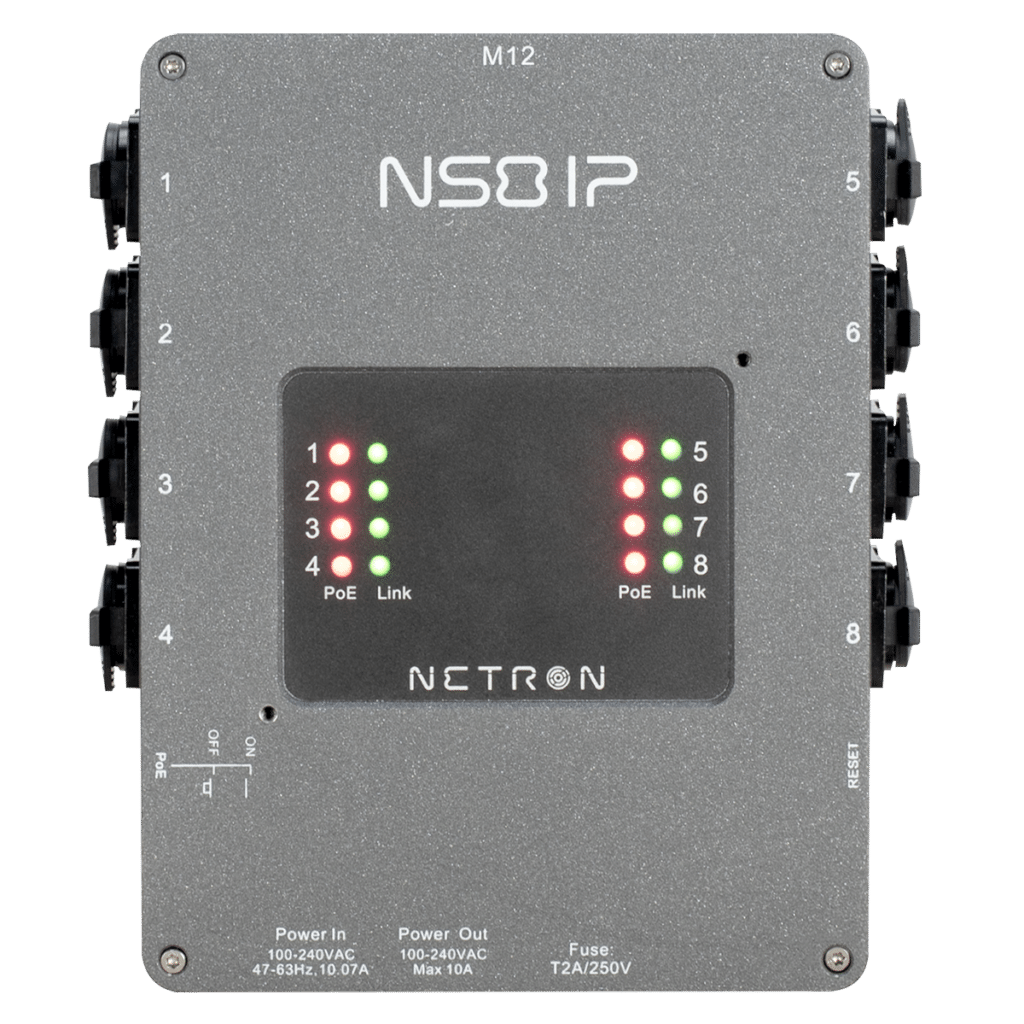 Obsidian NS8 IP IP65 Network Switch, 8-Port Gigabit, Managed,120W POE ...